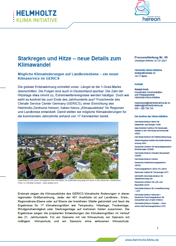 Starkregen und Hitze – neue Details zum Klimawandel | Helmholtz-Klima-Initiative